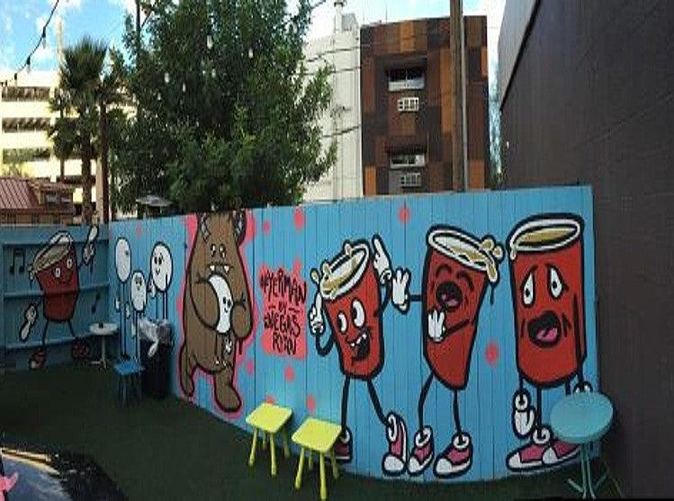 Gold Spike Mural – Depressed Monsters